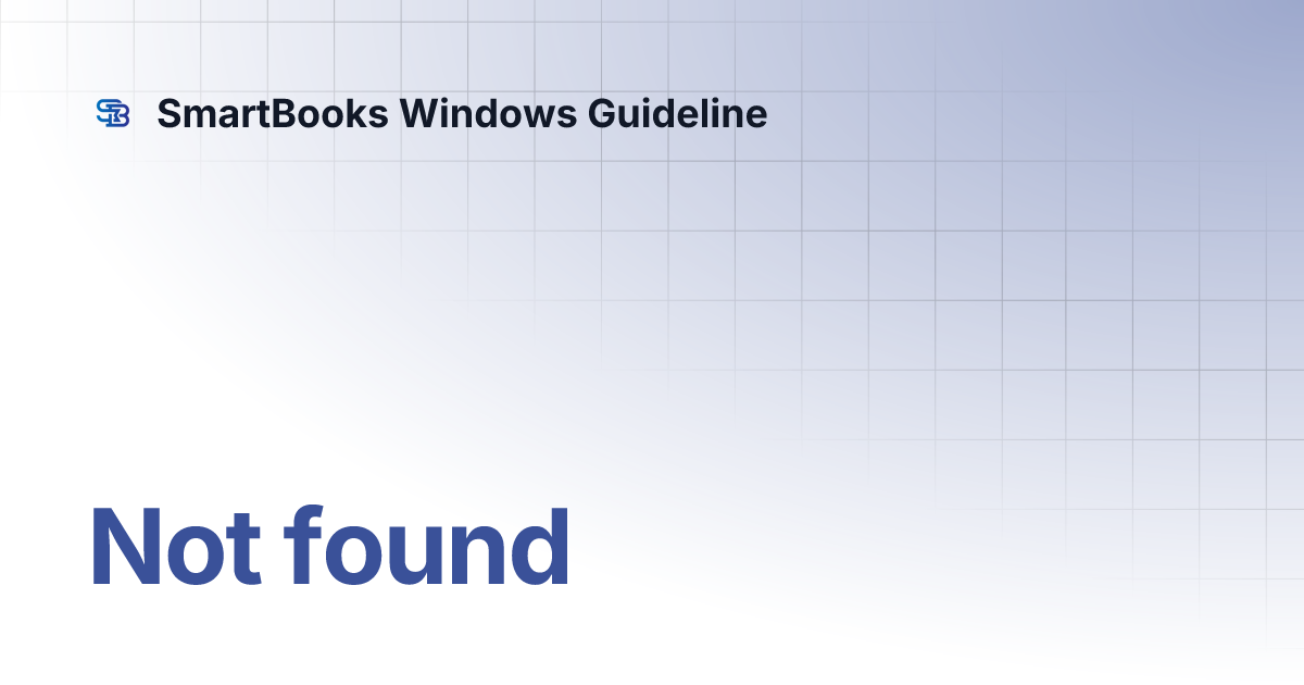 Overview | SmartBooks Windows Guideline